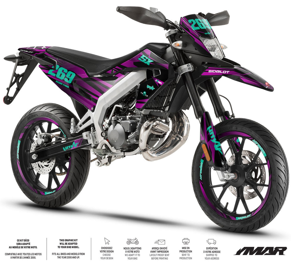 50cc Graphic decals Aprilia SX Purple Rain - Refinement and Passion ...
