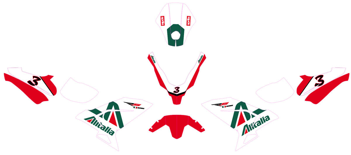 Graphic decals 50cc Aprilia RS (2006-2012) Alitalia - Give your bike a ...