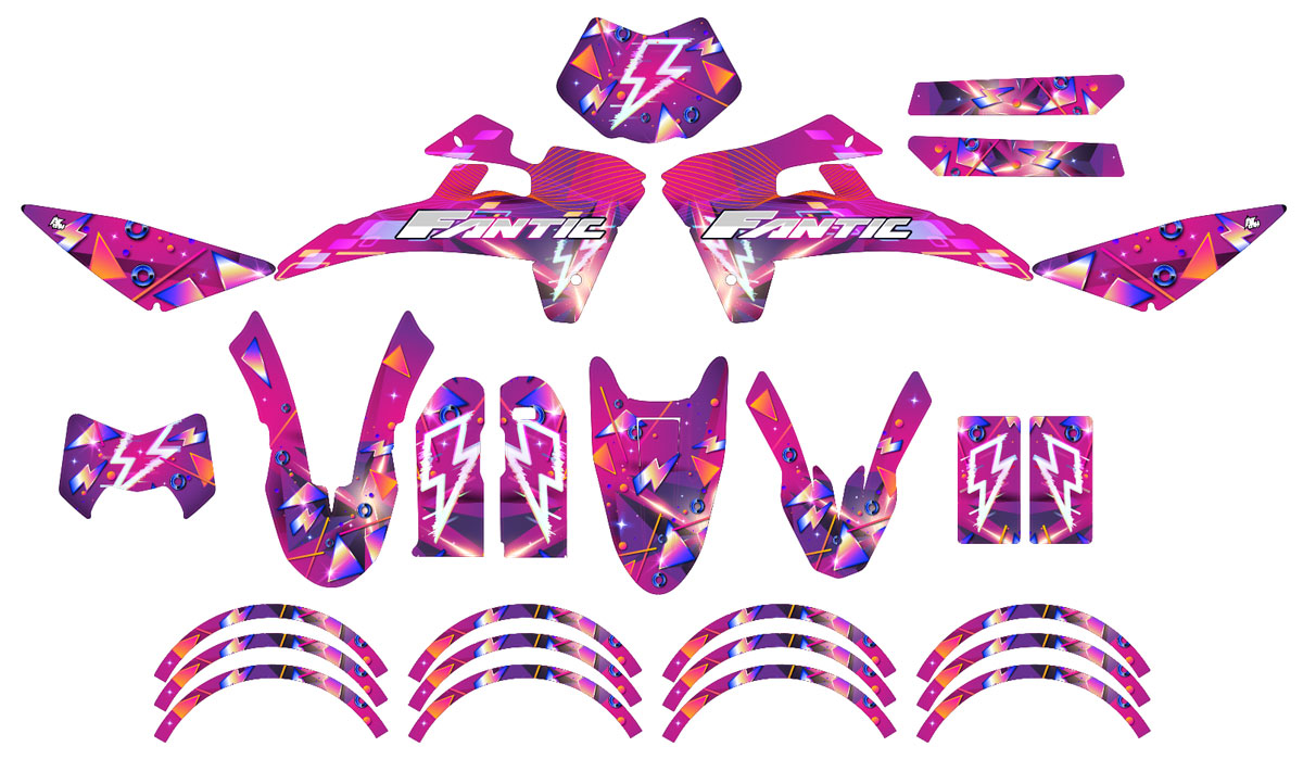 Graphic decals Fantic XM 50 Motard Lightning - Energetic and bold ...