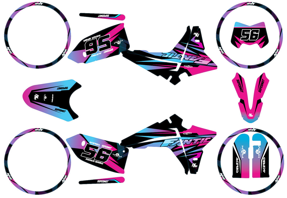 Kit Déco 50cc Fantic XM Motard Crazy Racer – Look Dynamique et Performance Sportive – armysctv