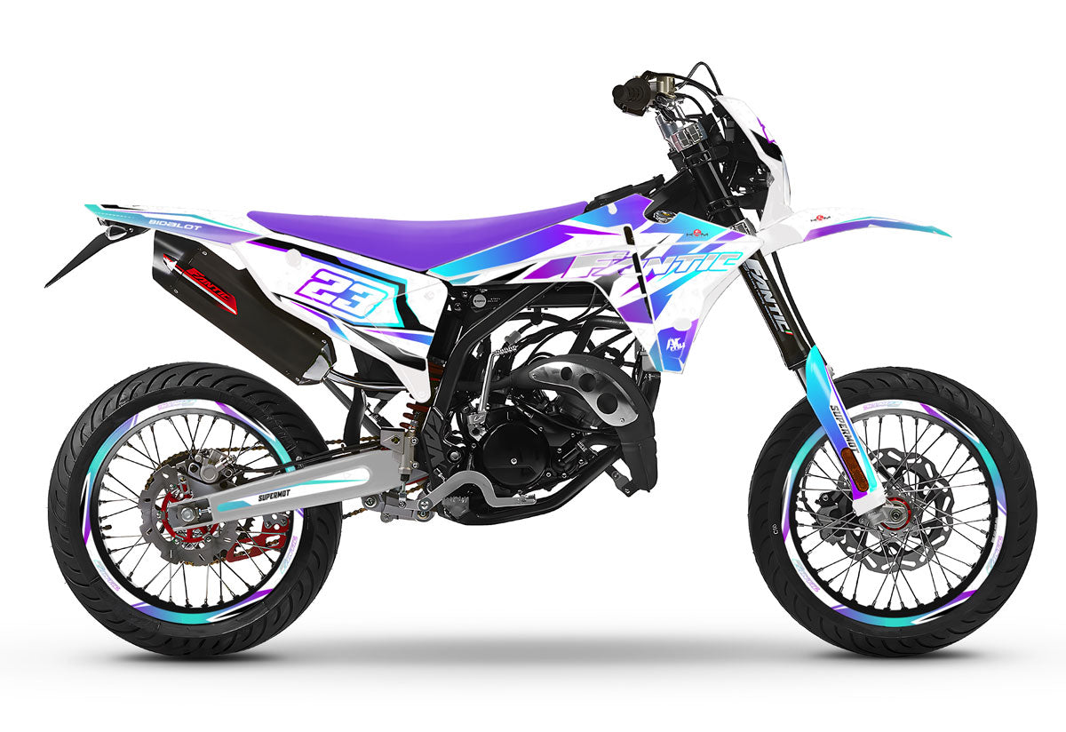50cc Graphic decals Fantic XM Motard Lys – Floral Refinement and Timeless Style – armysctv