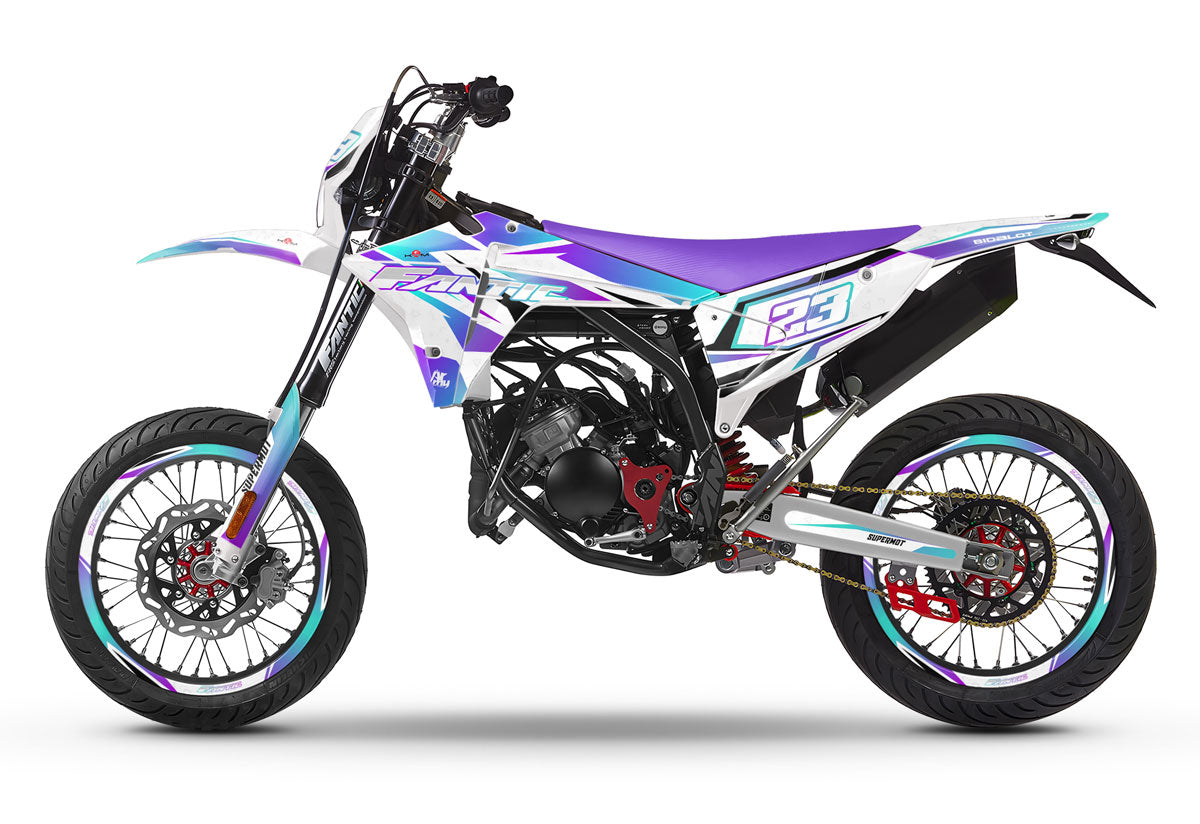 50cc Graphic decals Fantic XM Motard Lys – Floral Refinement and Timeless Style – armysctv