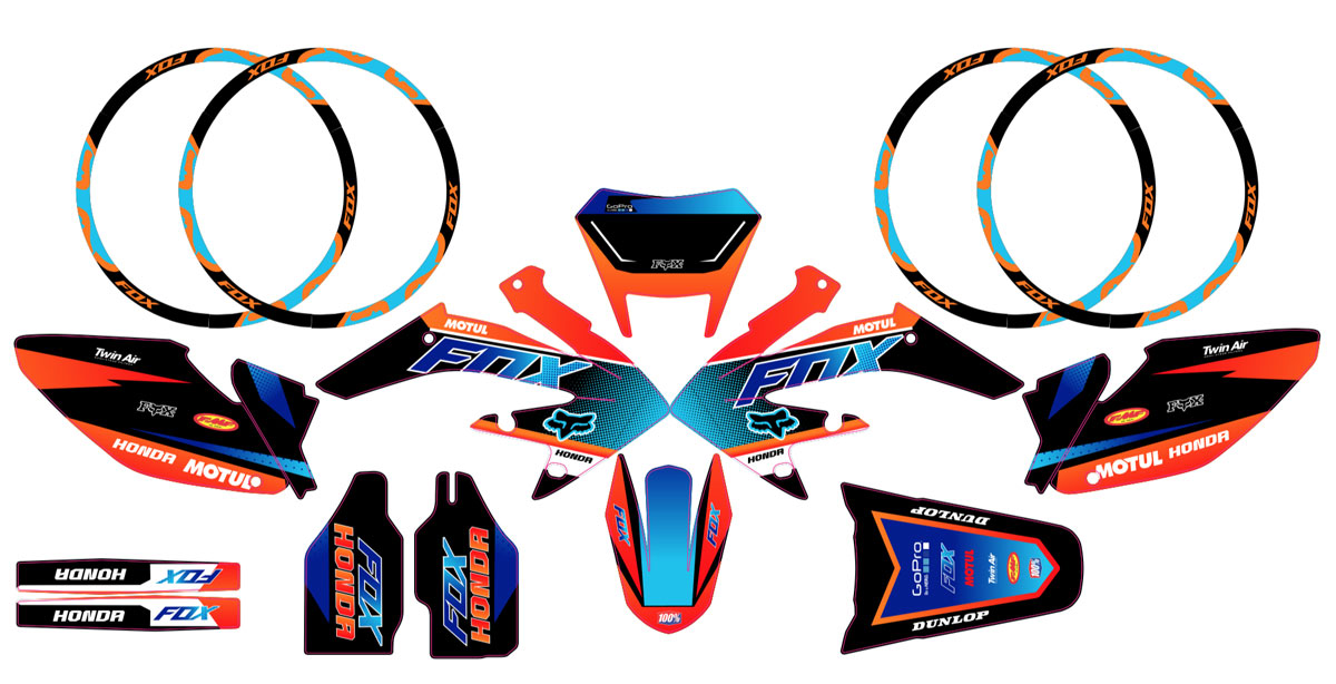 Graphic decals 50cc Honda HM Orange Fox – armysctv