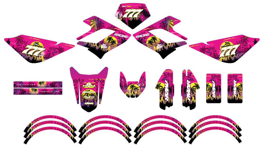 50cc Graphic decals Derbi DRD Racing Miami - Tropical and Energetic ...