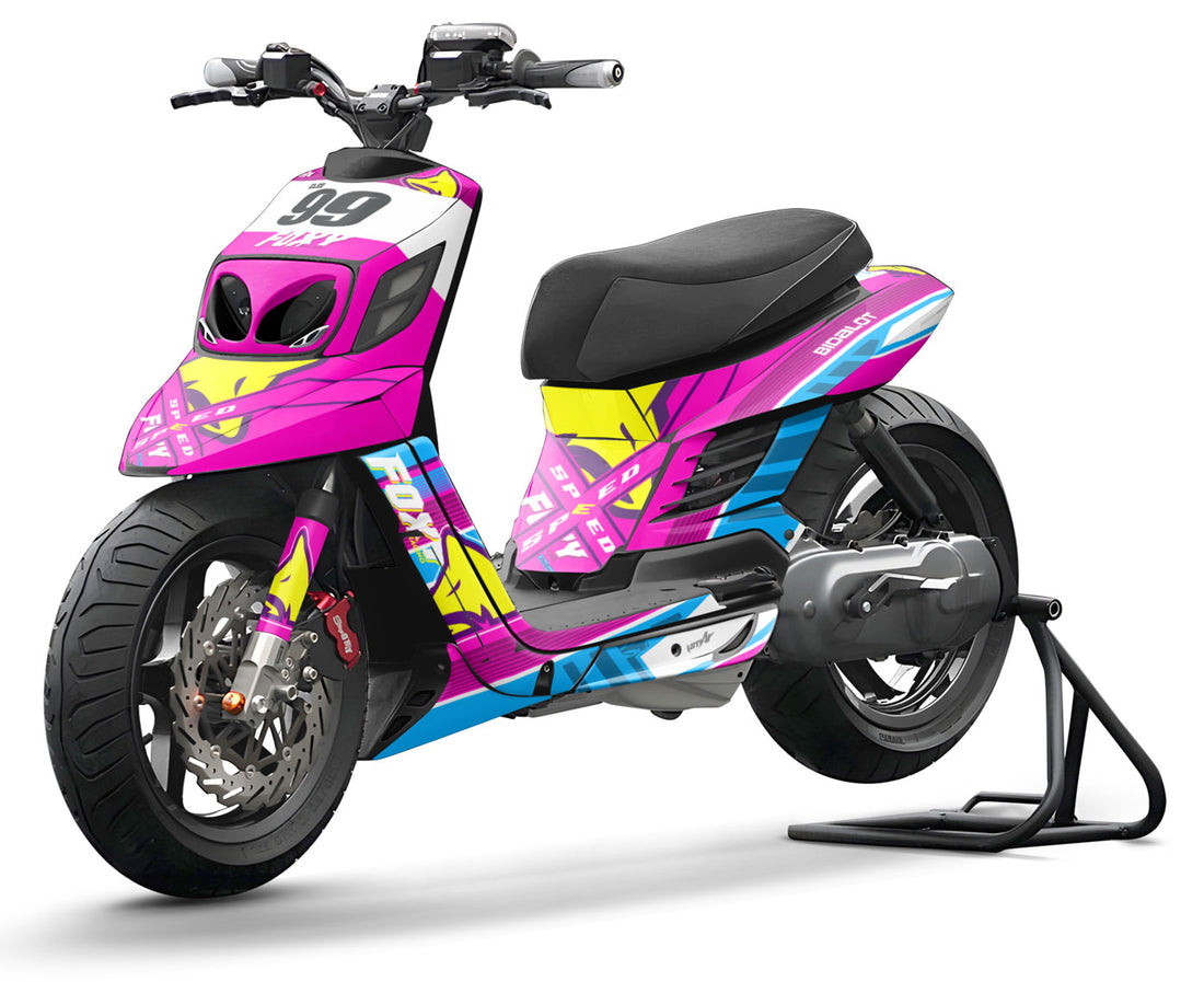Graphic decals MBK Booster RX BCD / Yamaha BW's RX BCD Pink Fox ...