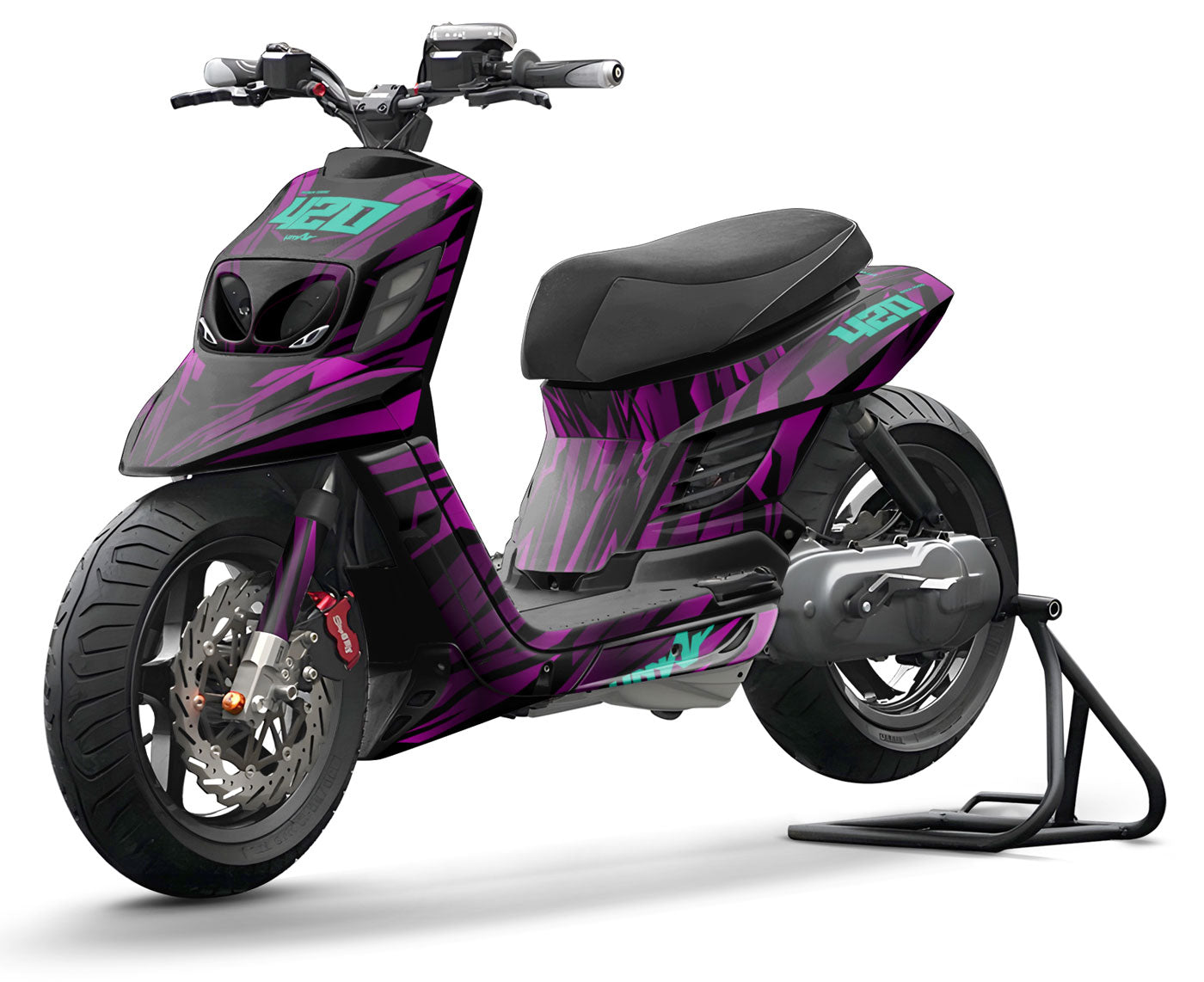 Kit déco MBK Booster RX BCD / Yamaha BW's RX BCD Purple Rain - Style ...