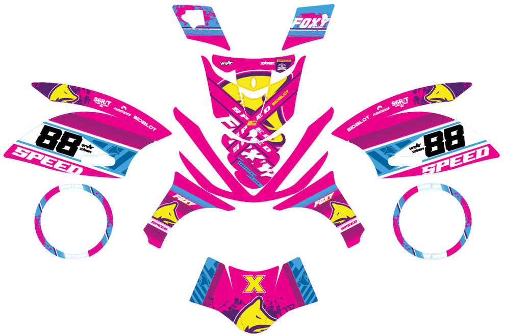 Kit Déco Piaggio Zip SP2 (01-16) - Design Pink Fox – armysctv