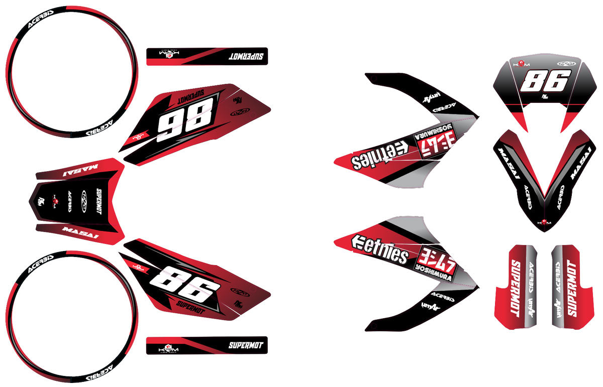 Graphic decals Masai Razer 50 SM Yoshi - Playful and original style for ...