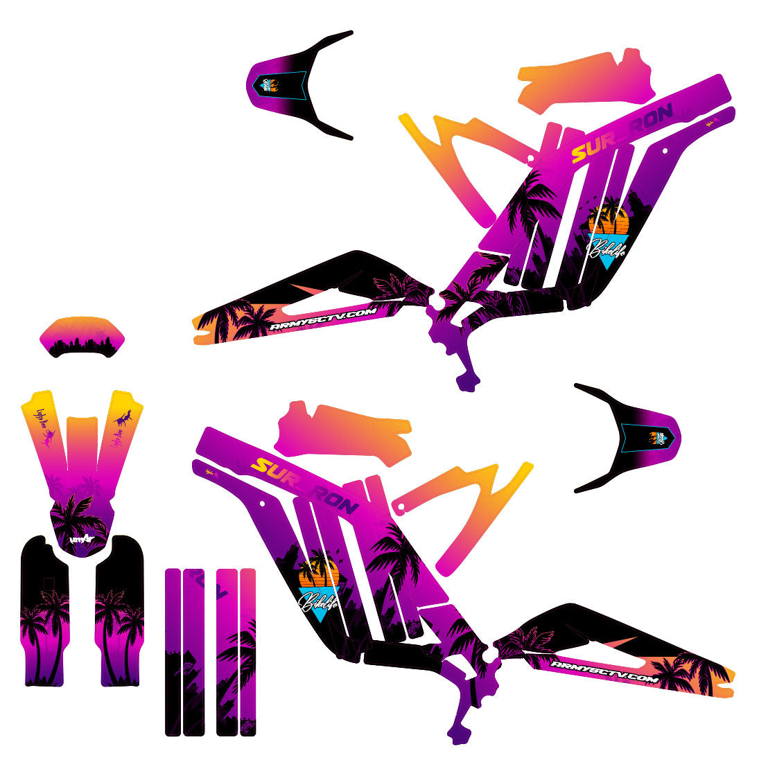 Graphic decals Sur-Ron Light-Bee Miami - Bright and tropical style for ...