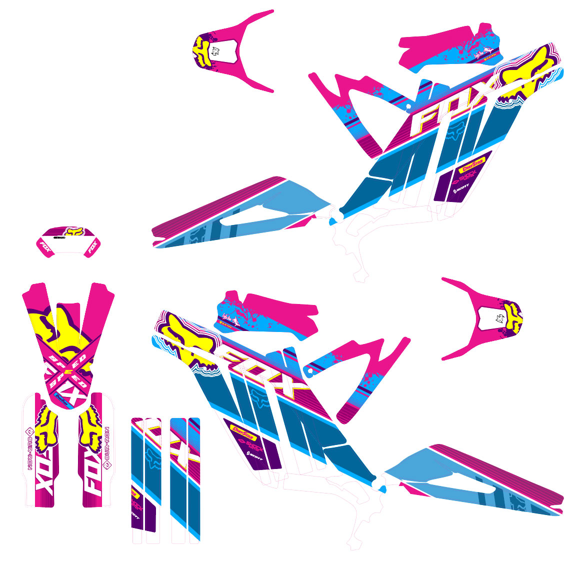 Kit déco Sur-Ron Light-Bee Pink Fox - Look féminin et dynamique pour ...