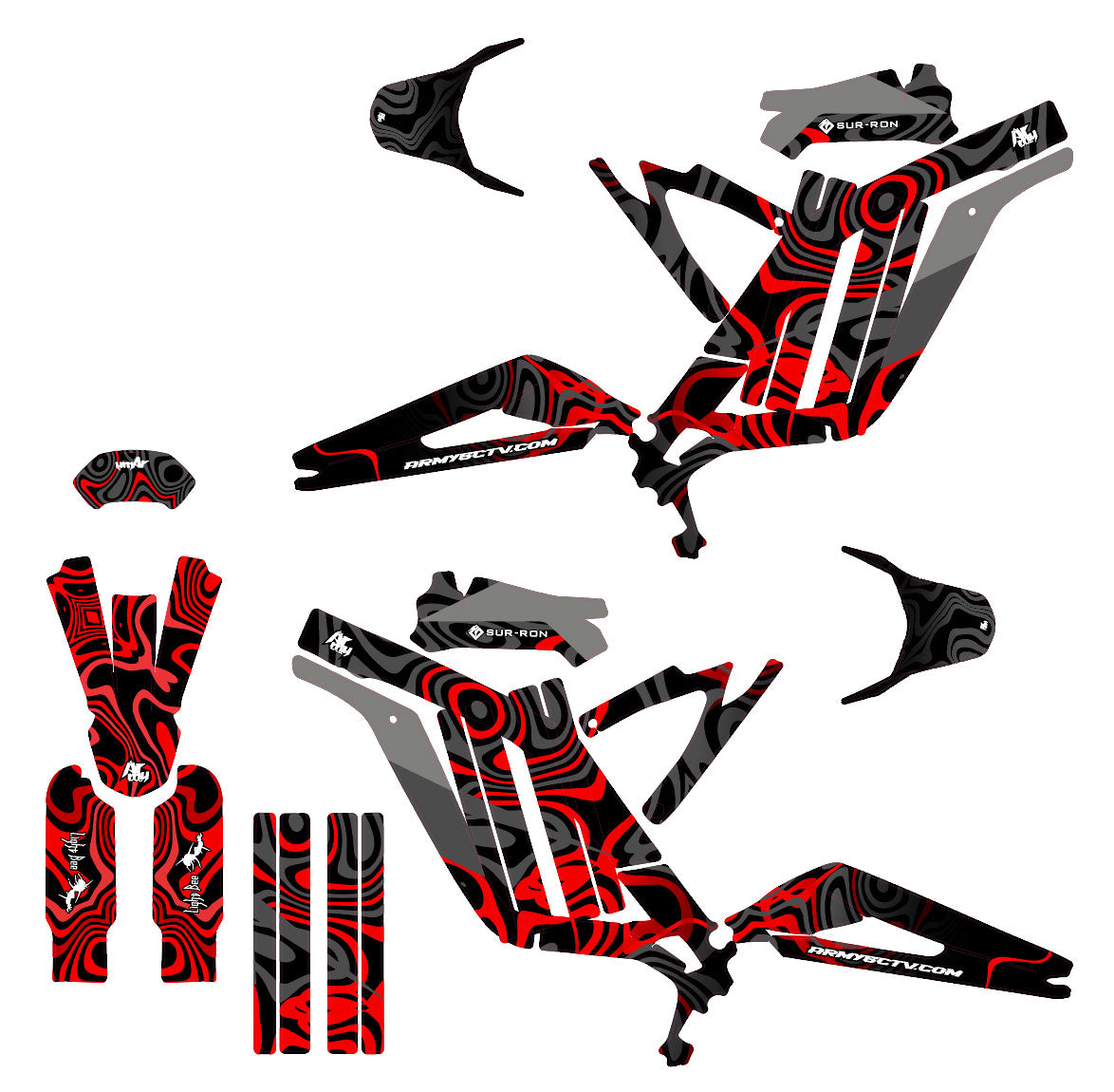 Kit déco Sur-Ron Light-Bee Waves - Style fluide et moderne pour ...