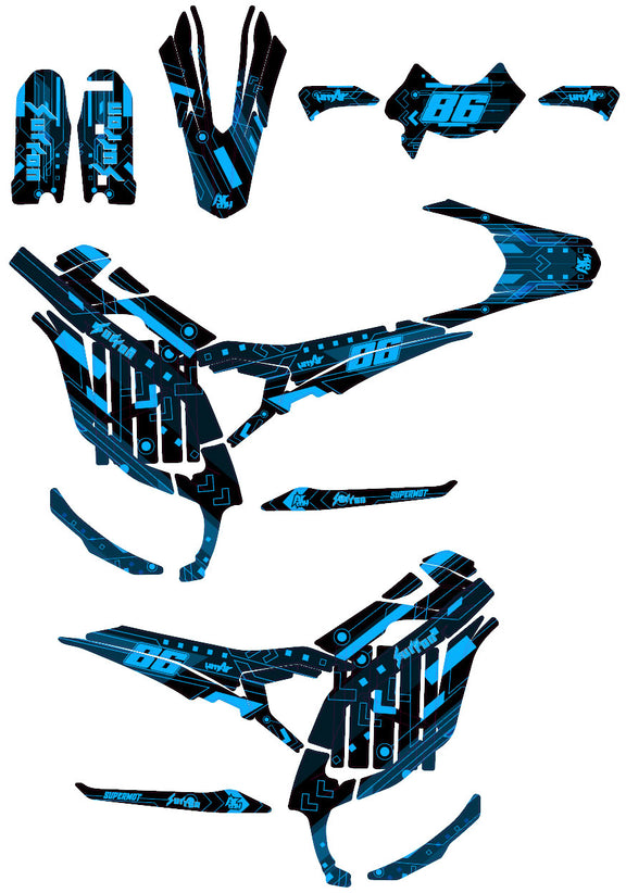 Graphic decals Surron Ultra Bee Blue Card - Bold and modern style for ...