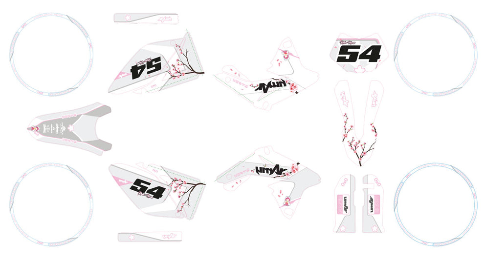 Graphic decals Valenti Racing SM 50cc Sakura - Floral and elegant style ...