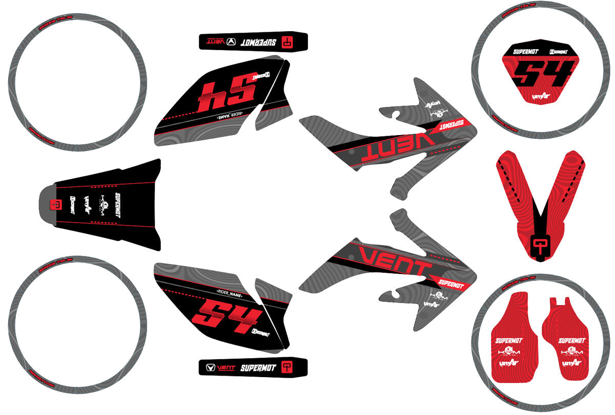 Graphic decals Vent Derapage 50cc Quake - Striking and energetic look ...