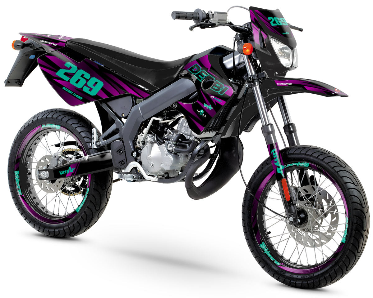 Graphic decals 50cc Derbi Senda x-race 2003-2009 Purple Rain – armysctv