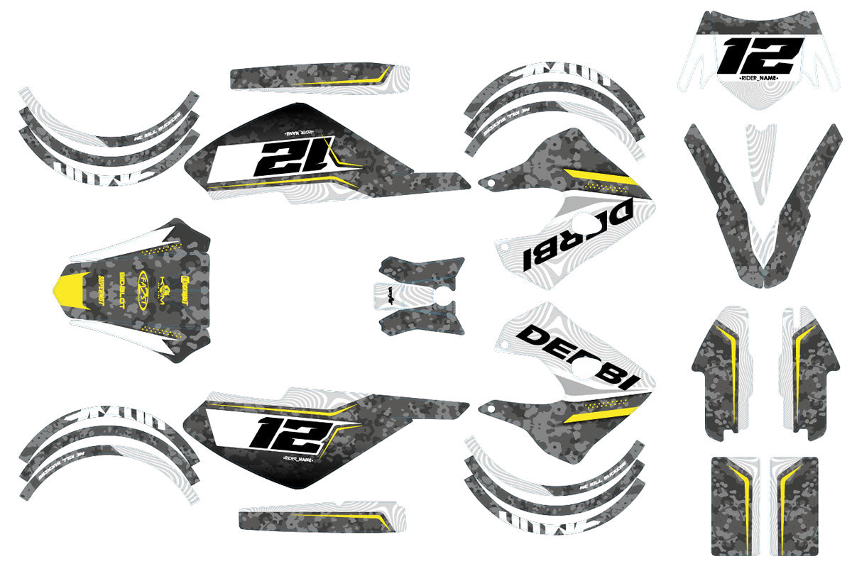 Graphic decals 50cc Derbi Senda x-race 2003-2009 Warfare – armysctv