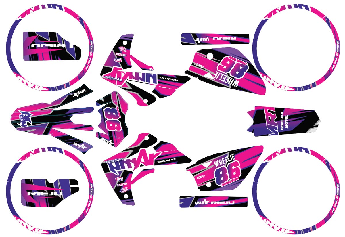 Graphic decals Rieju MRT Army Hind - Customization deco kits 50cc ...