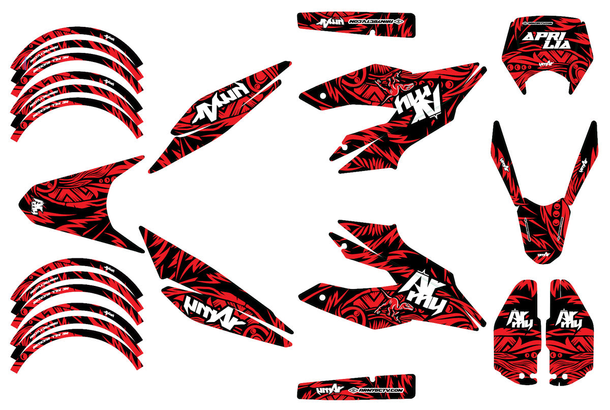 Aprilia SX 125cc 2018-2023 Feather Graphic decals – armysctv