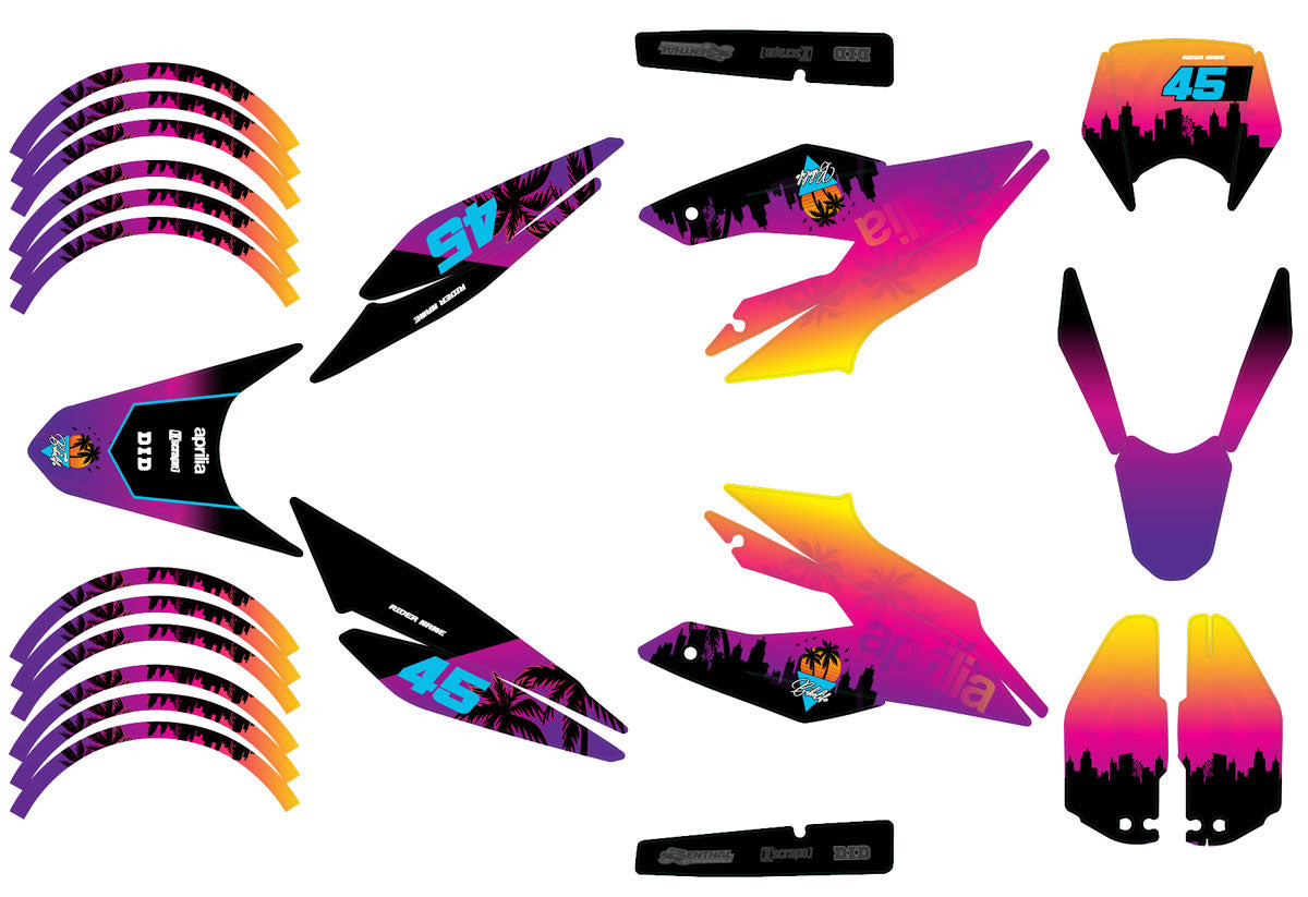 Graphic decals Aprilia Sx 125cc 2018-2023 Miami – armysctv