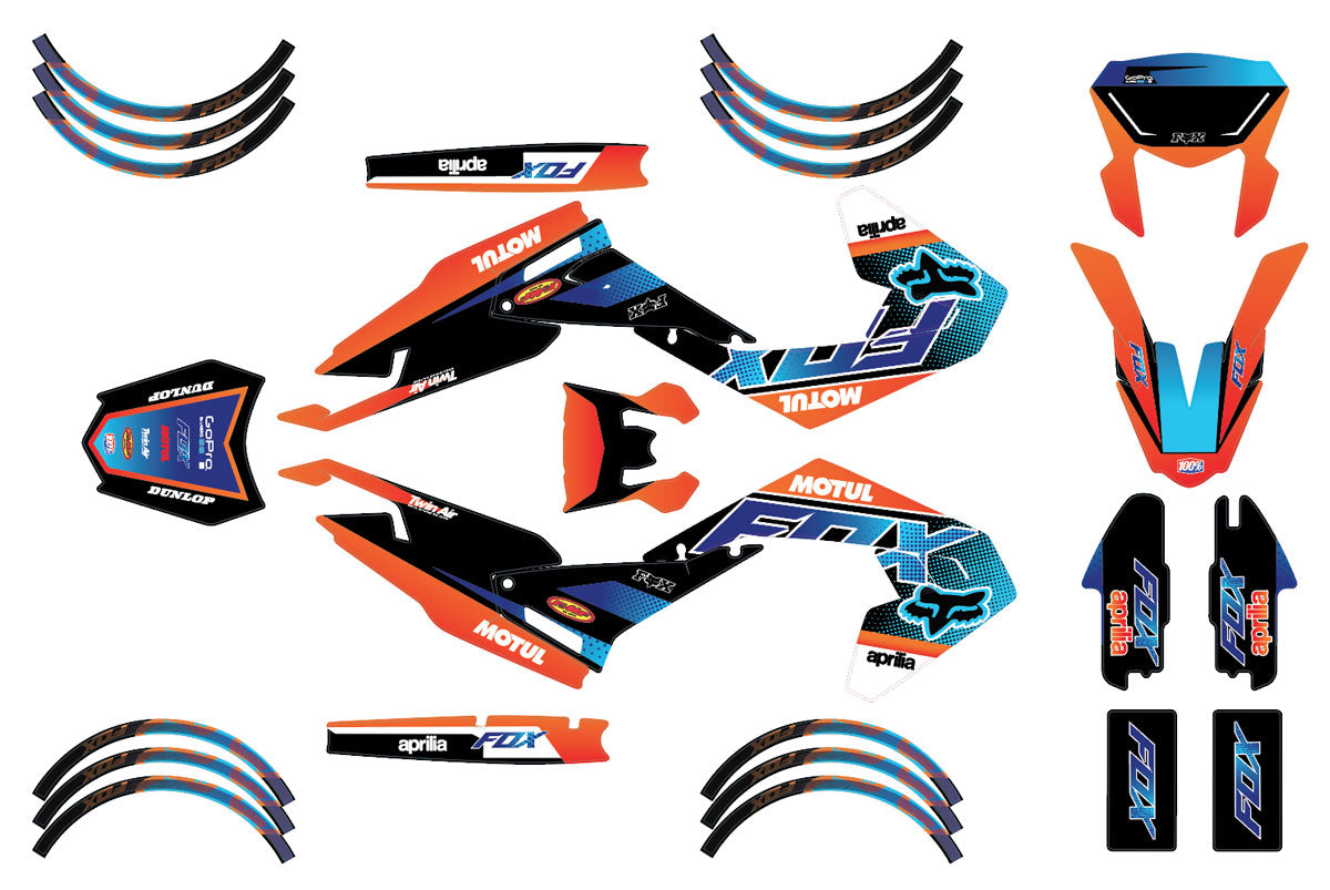 Graphic decals 50cc Aprilia SX 2018-2022 Orange Fox – armysctv
