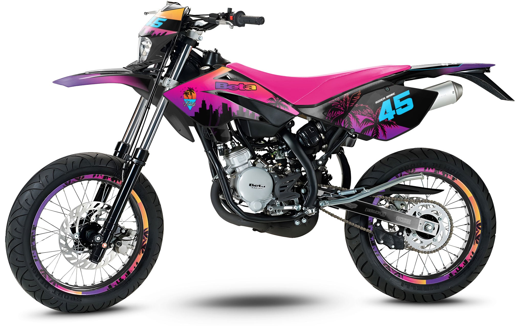 Kit pegatinas Beta RR 50 Motard 50cc Miami - Diseño luminoso y tropical ...