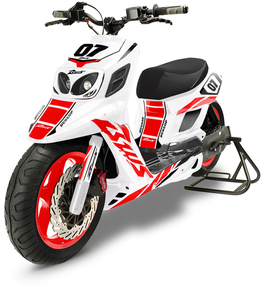 Graphic decals 50cc MBK Booster / Yamaha BW's RX BCD Anniversary white ...