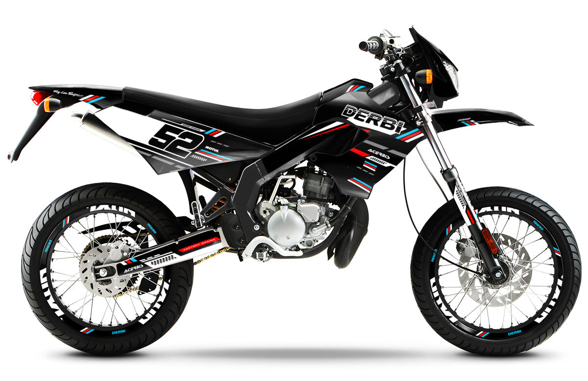 Graphic decals 50cc Derbi Senda Victoria Bull - Tun'r 2003-2010 Black ...