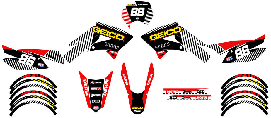 Graphic decals 50cc Derbi Senda xtreme 2011-2017 Geico – armysctv