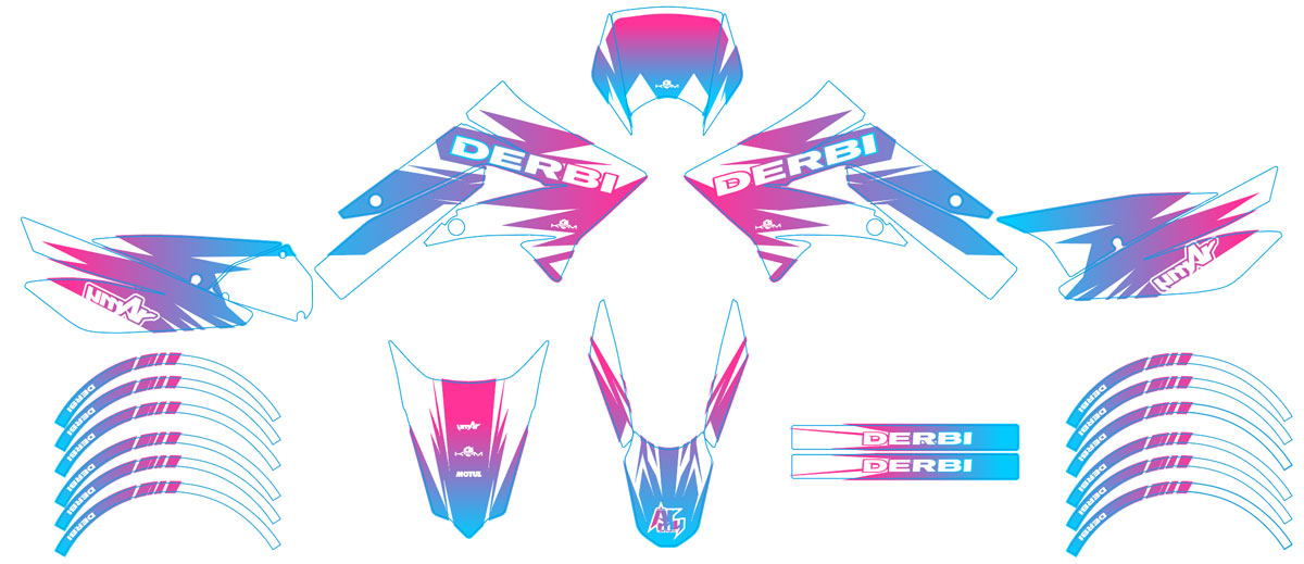 Graphic decals 50cc Derbi Senda xtreme 2011-2017 Xfast – armysctv