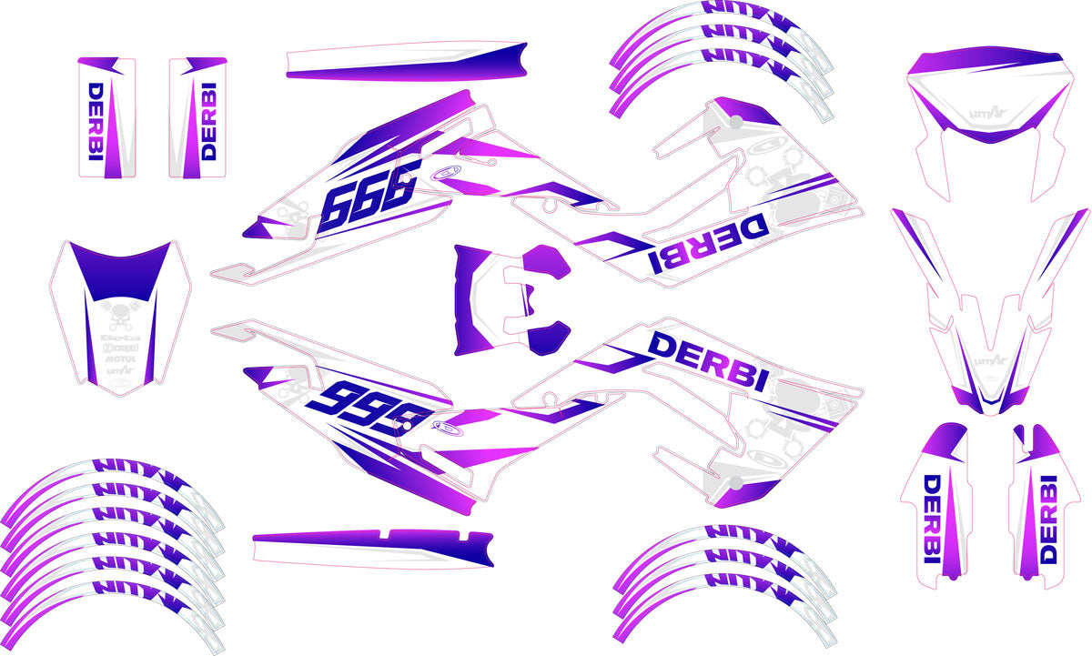 50cc Graphic decals Derbi Senda X-treme SM Bold Style – Audacious and ...