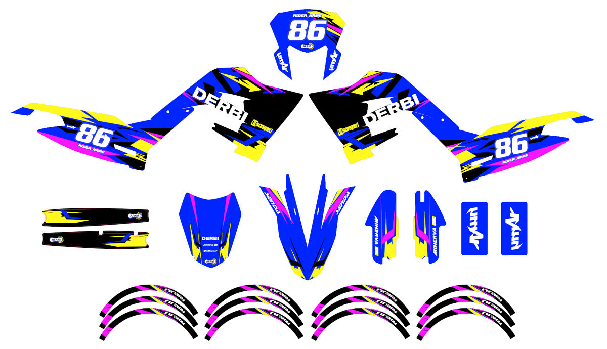 Kit déco 50cc Derbi Senda xtreme SM 2018-2024 Army Tacker – armysctv