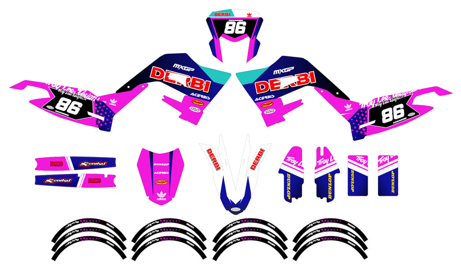 Graphic decals 50cc Derbi Senda xtreme SM 2018-2024 Troy Lee design ...
