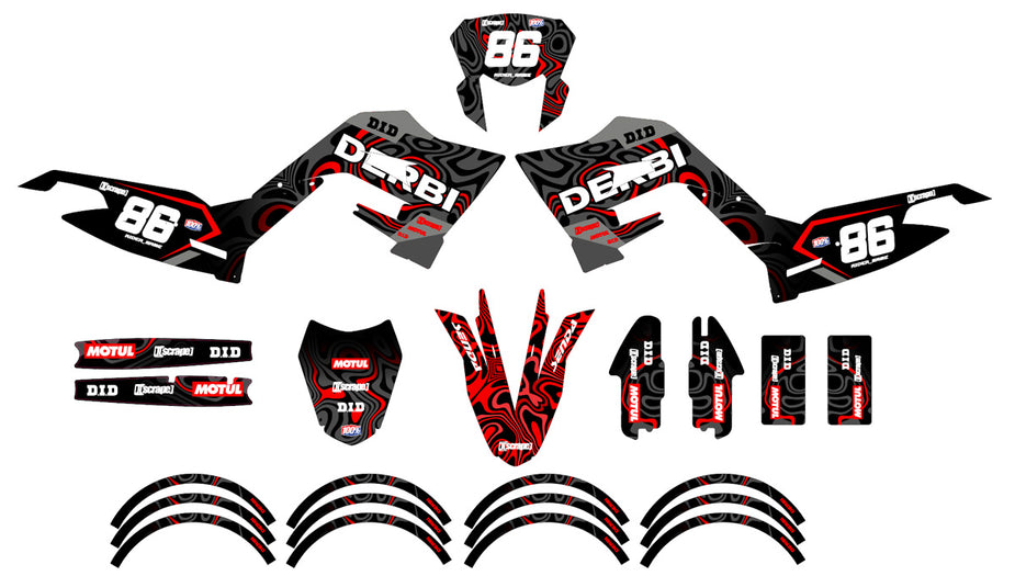 Graphic decals 50cc Derbi Senda xtreme SM 2018-2024 Army Waves – armysctv