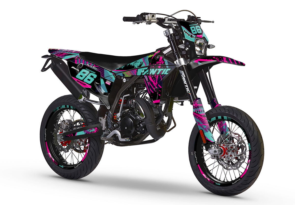 50cc Graphic decals Fantic XM Motard Pinkster – Bold Style and Bright ...