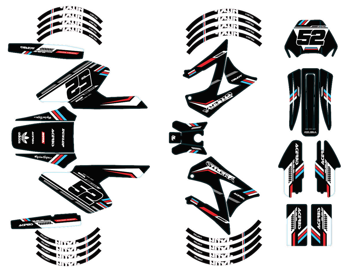 Graphic decals 50cc Gilera RCR/SMT 2004-2010 Black Cat – armysctv