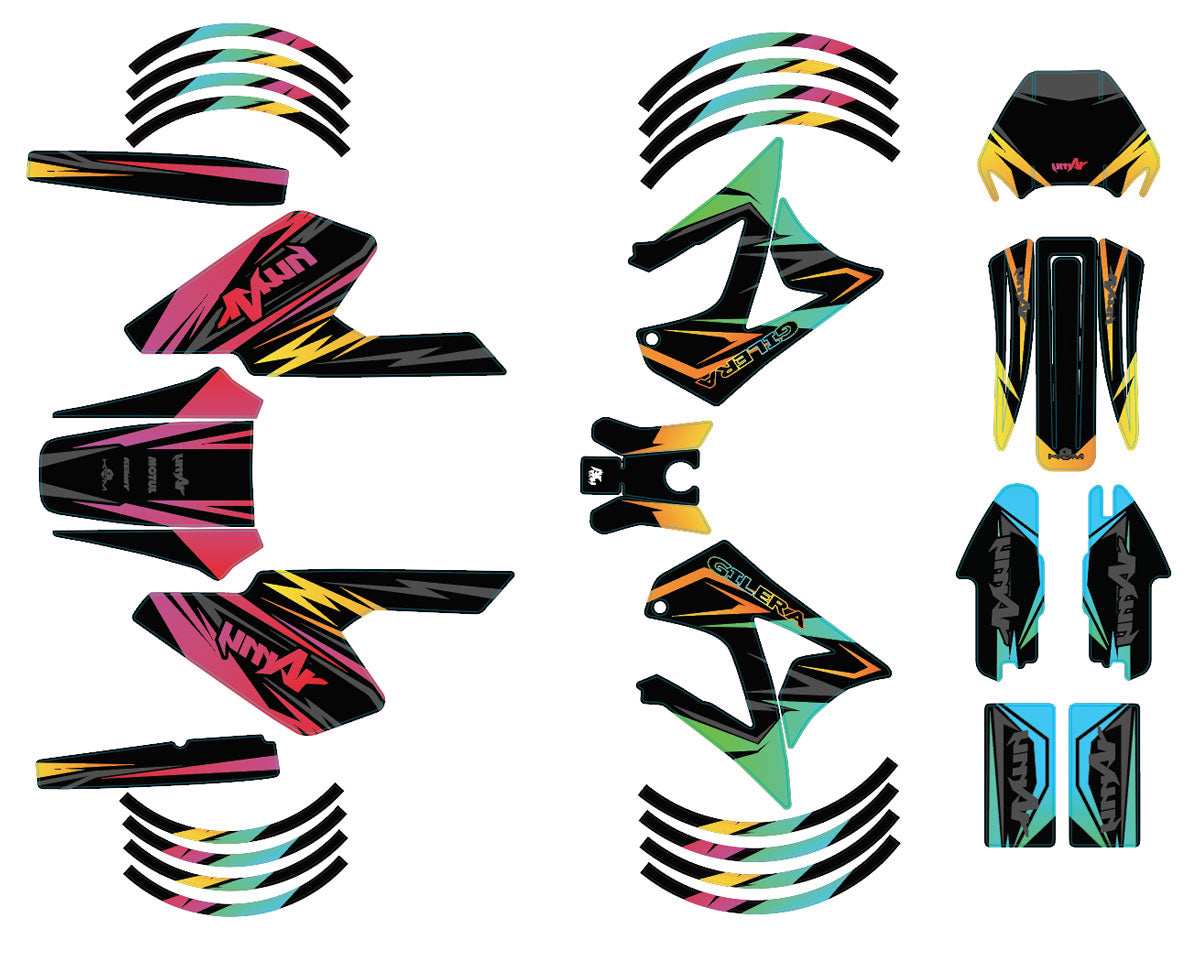 50cc Graphic decals Gilera RCR/SMT Eclipse – Dark and Timeless Elegance ...