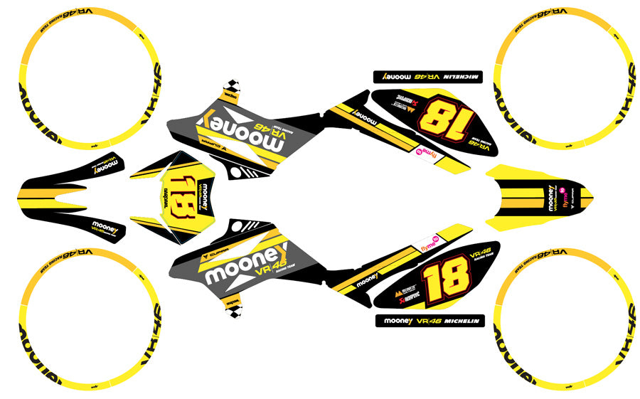 Graphic decals Beta RR 50 Motard Mooney VR46 - Custom 50cc Motorcycle ...