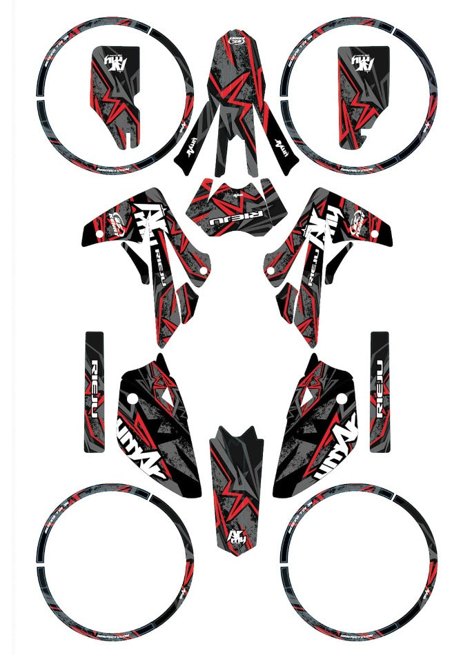 Graphic decals Rieju MRT 50 SM Army Redrum - Customization 50cc ...