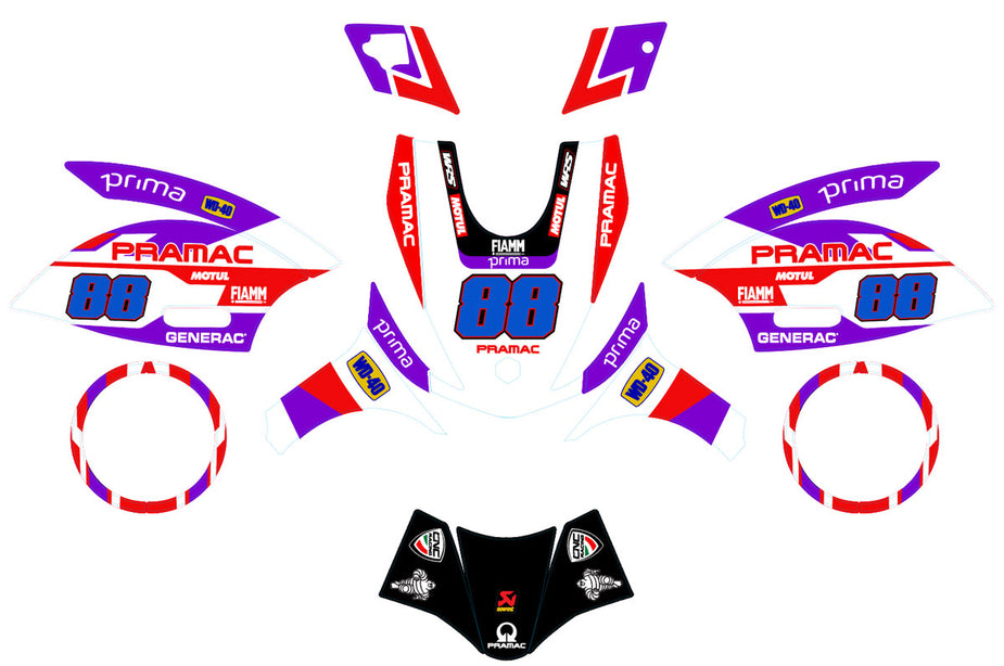 Graphic decals 50cc Piaggio Zip 2000-2023 Pramac – armysctv
