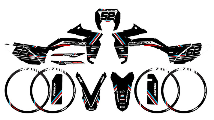 Graphic decals 50cc Sherco Black Cat - Customization of 50cc deco kits ...