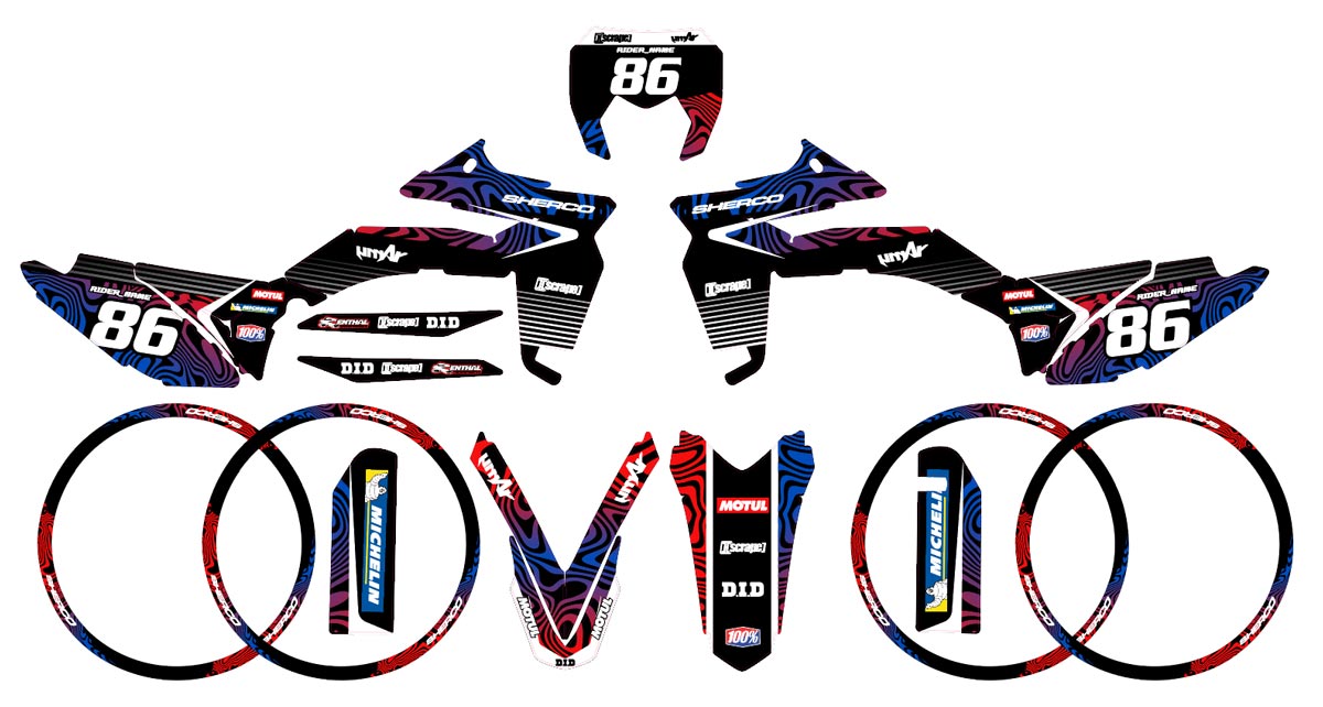 Graphic decals 50cc Sherco Army Fluid - Custom Sherco 50cc Deco Kits ...