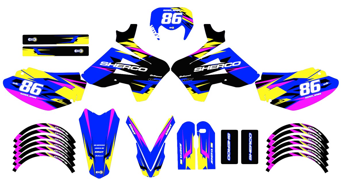 Kit déco Sherco 50cc Army Tacker - Design robuste et dynamique signé ...