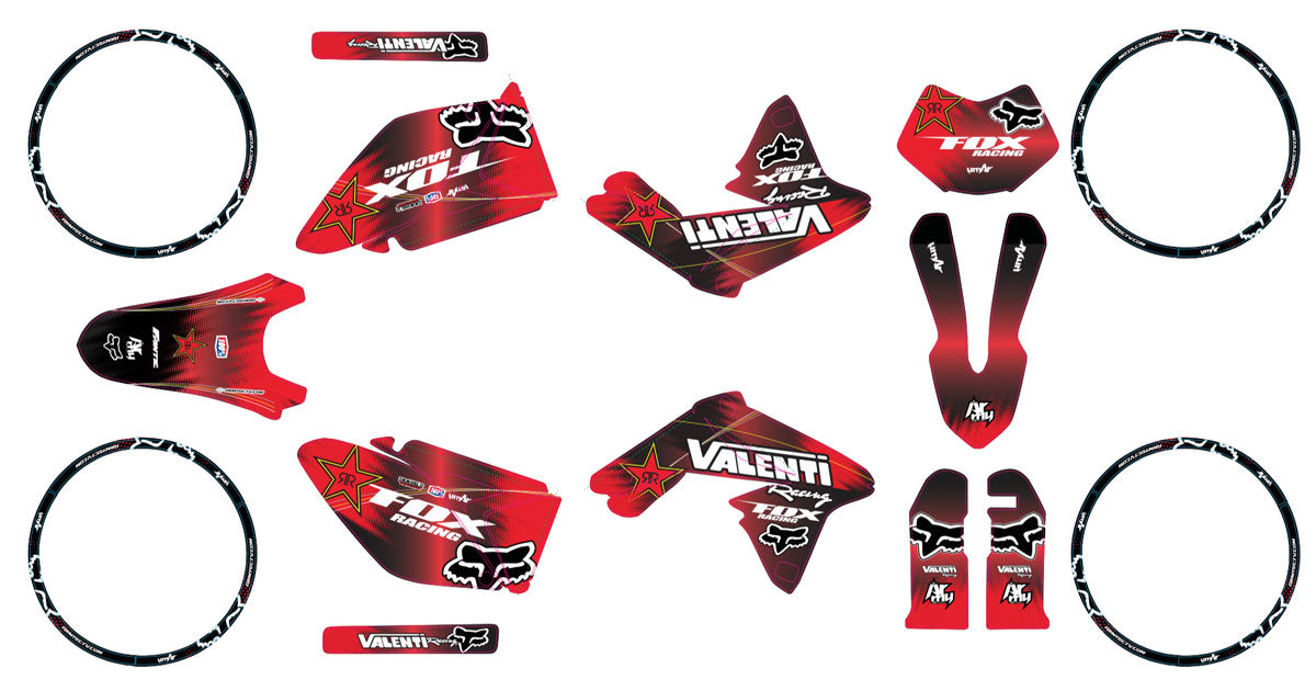 Graphic decals Valenti Racing SM 50cc Army Fox - Energetic and robust ...