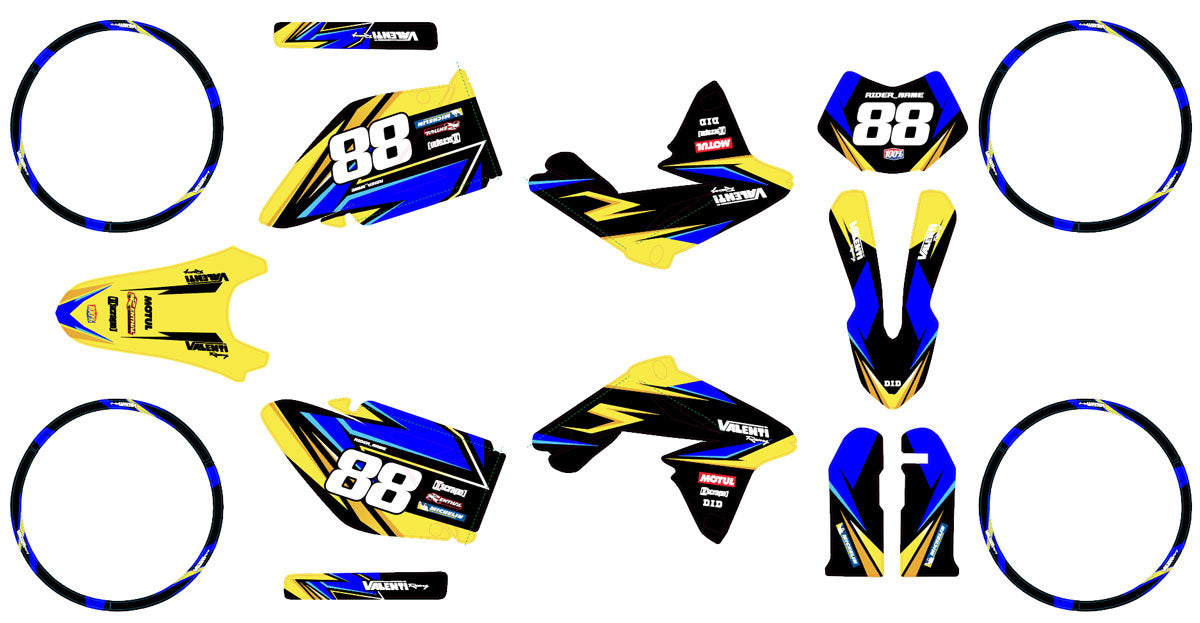Kit déco Valenti Racing SM 50cc Finder - Design original et affirmé ...