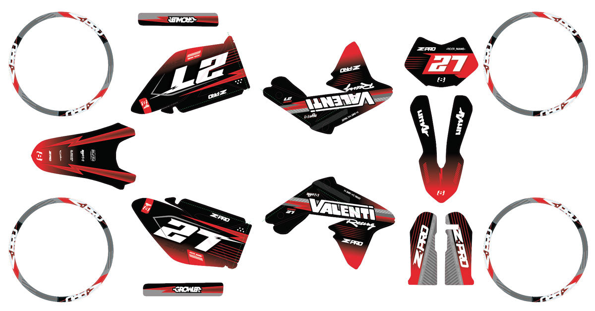 Kit déco Valenti Racing SM 50cc Army Septième - Design exclusif signé ...